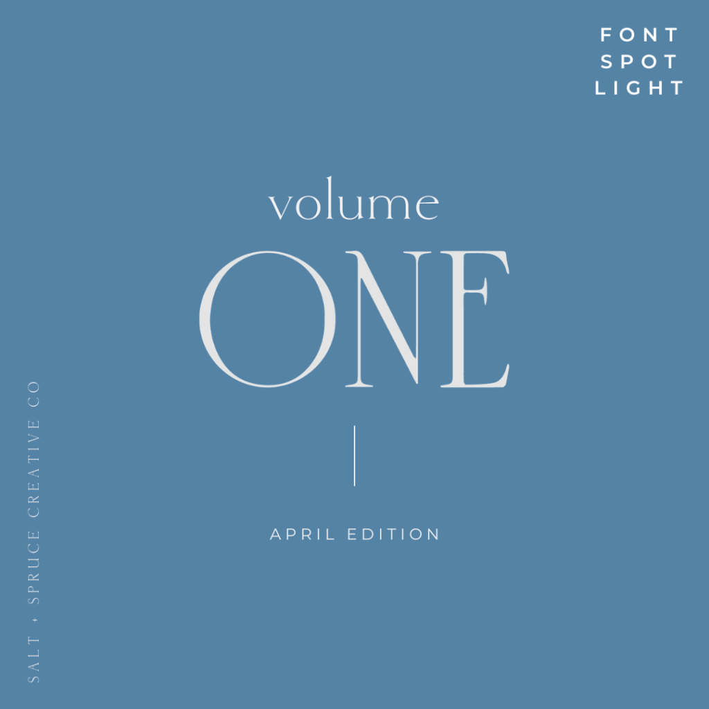 Font Spotlight Vol. 1 - Salt + Spruce Creative Co.