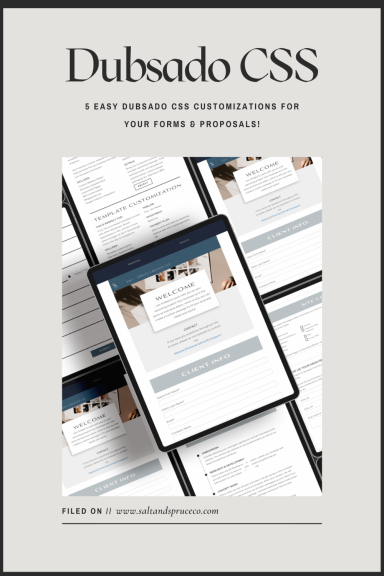 Styling Dubsado Forms: 5 Easy Dubsado CSS Customizations - Salt ...