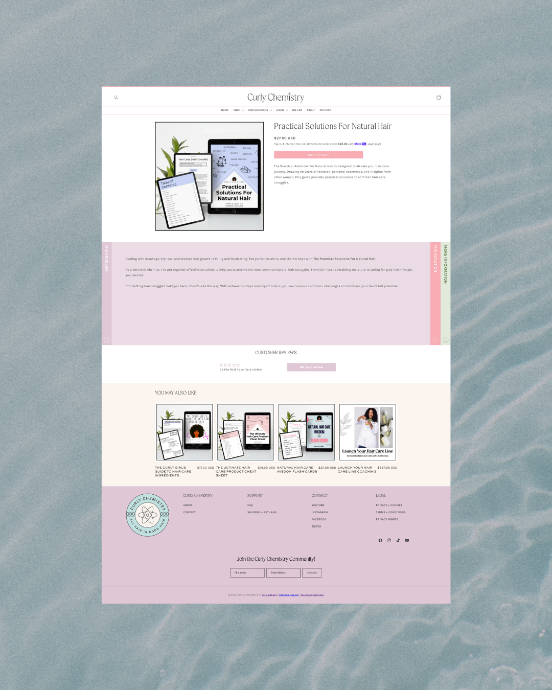Curly Chemistry: Custom Shopify Website for a Cosmetic Chemist - Salt ...